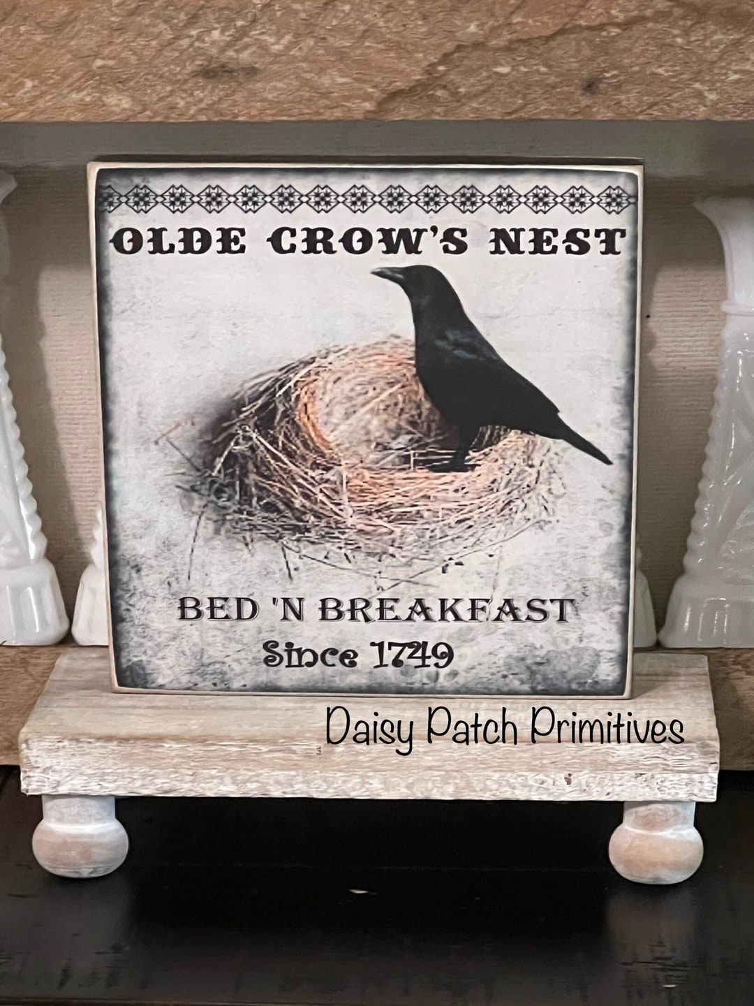 Primitive Olde Crow Sign ~ Primitive Signs ~ Primitive Decor ~ Shelf ...