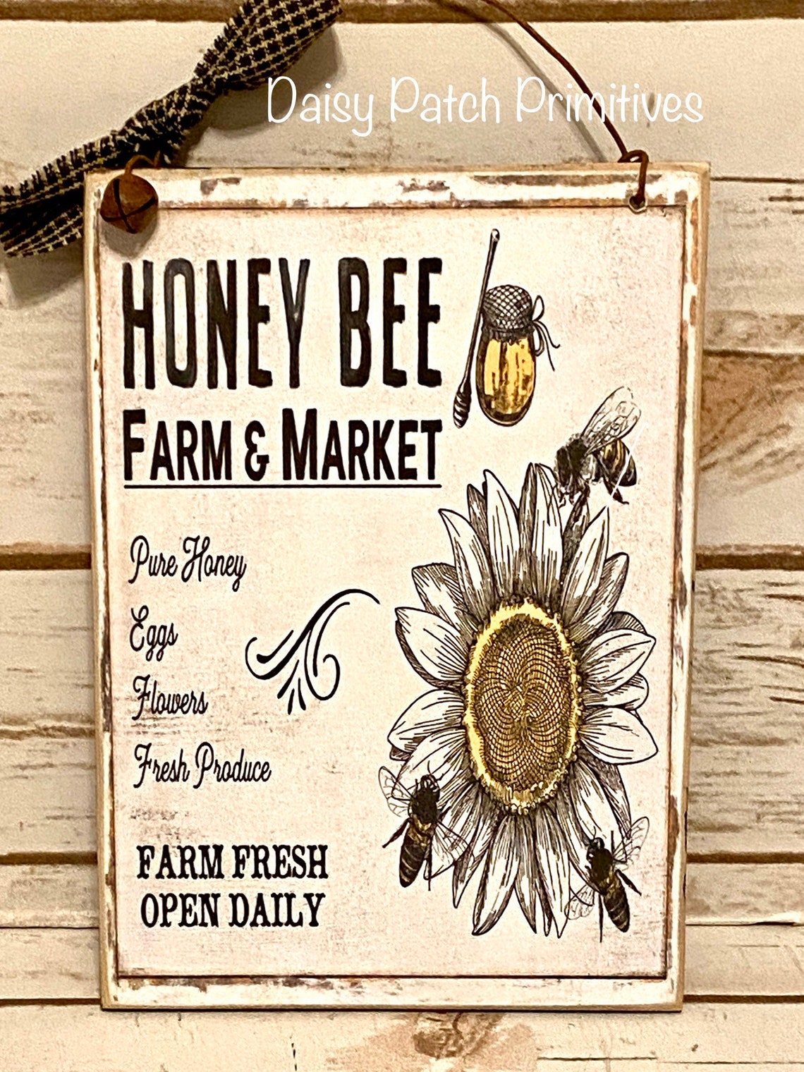 Honey Bee Peg Hanger Sign/primitive Honey Bee Sign/summer - Etsy