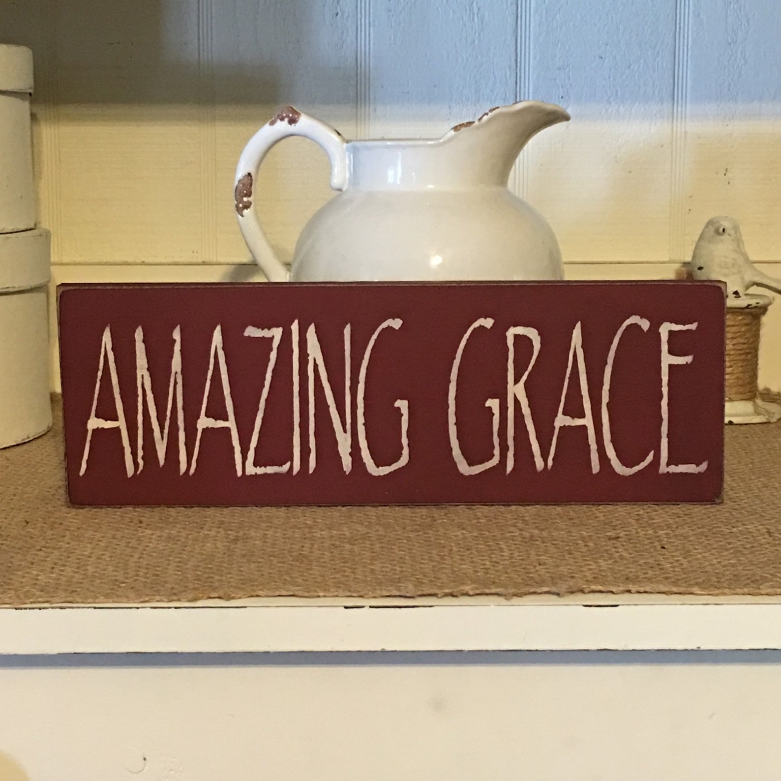 Amazing Grace Wood Sign Primitive Sign Rustic Sign Country - Etsy