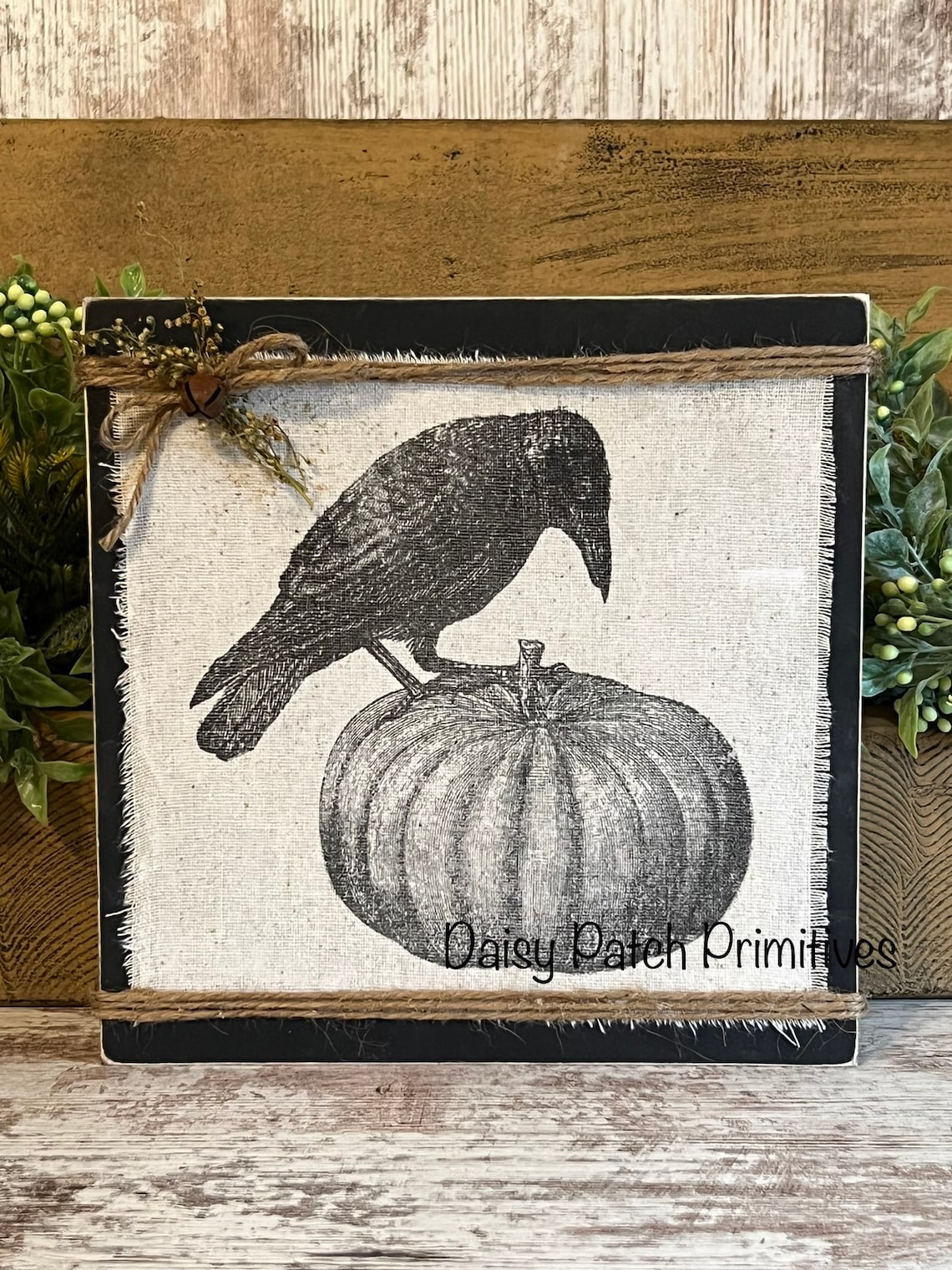 Primitive Crow Pumpkin Sign Crow Sign Primitive Crow Decor - Etsy