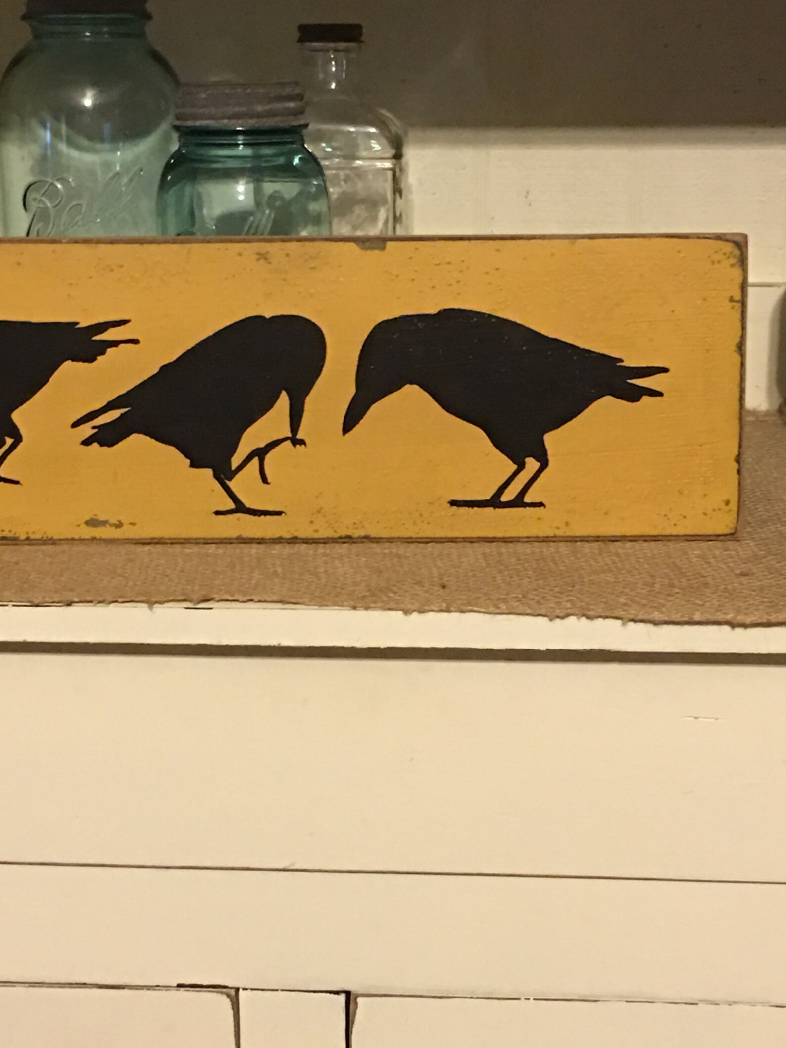 Crow Sign Crow Decor Primitive Crow Sign Rustic Crow Sign | Etsy