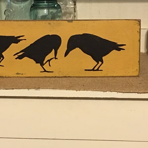 Crow Sign Crow Decor Primitive Crow Sign Rustic Crow Sign - Etsy