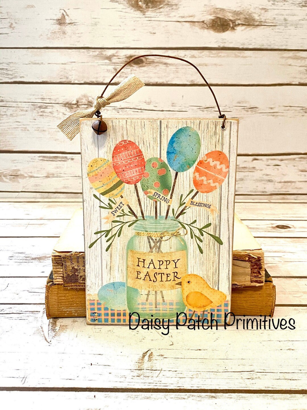 Happy Easter Sign,peg Hanger,primitive Spring Easter Sign,farmhouse ...