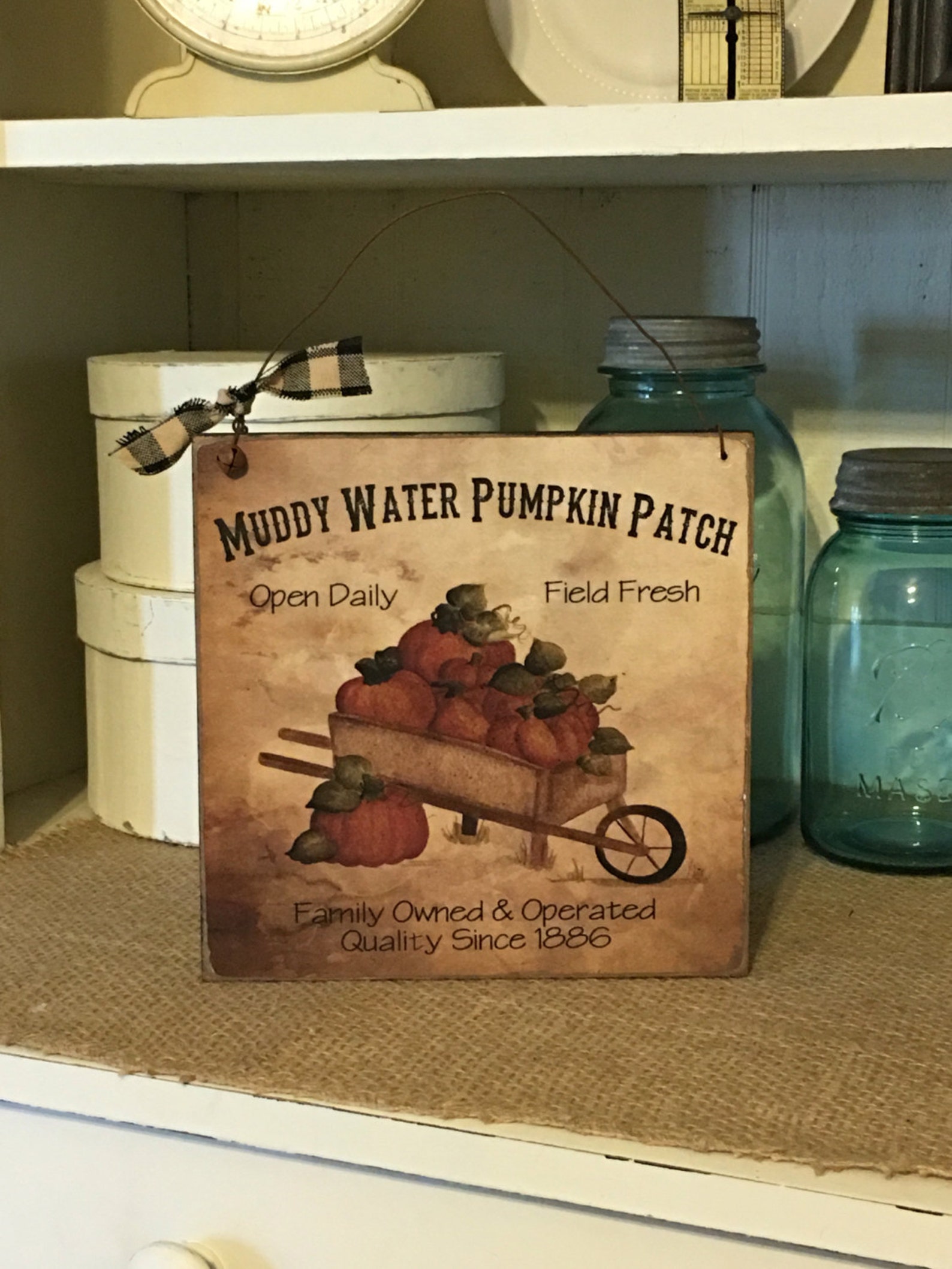 Primitive Pumpkin Sign Fall Decor Fall Pumpkin Rustic Fall - Etsy