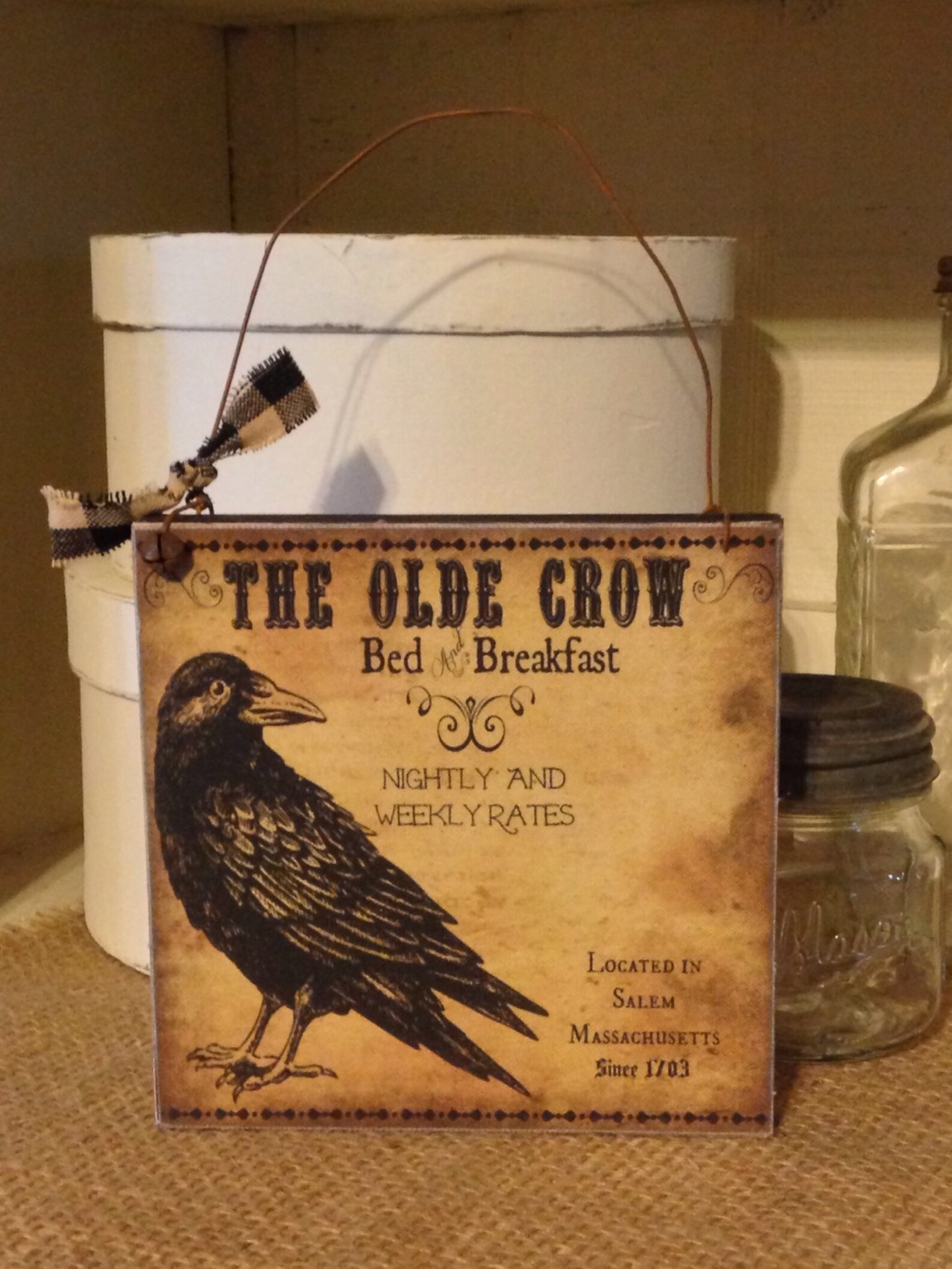 Primitive Decor,primitive Crow Sign,crow Decor, Rustic Decor,rustic ...