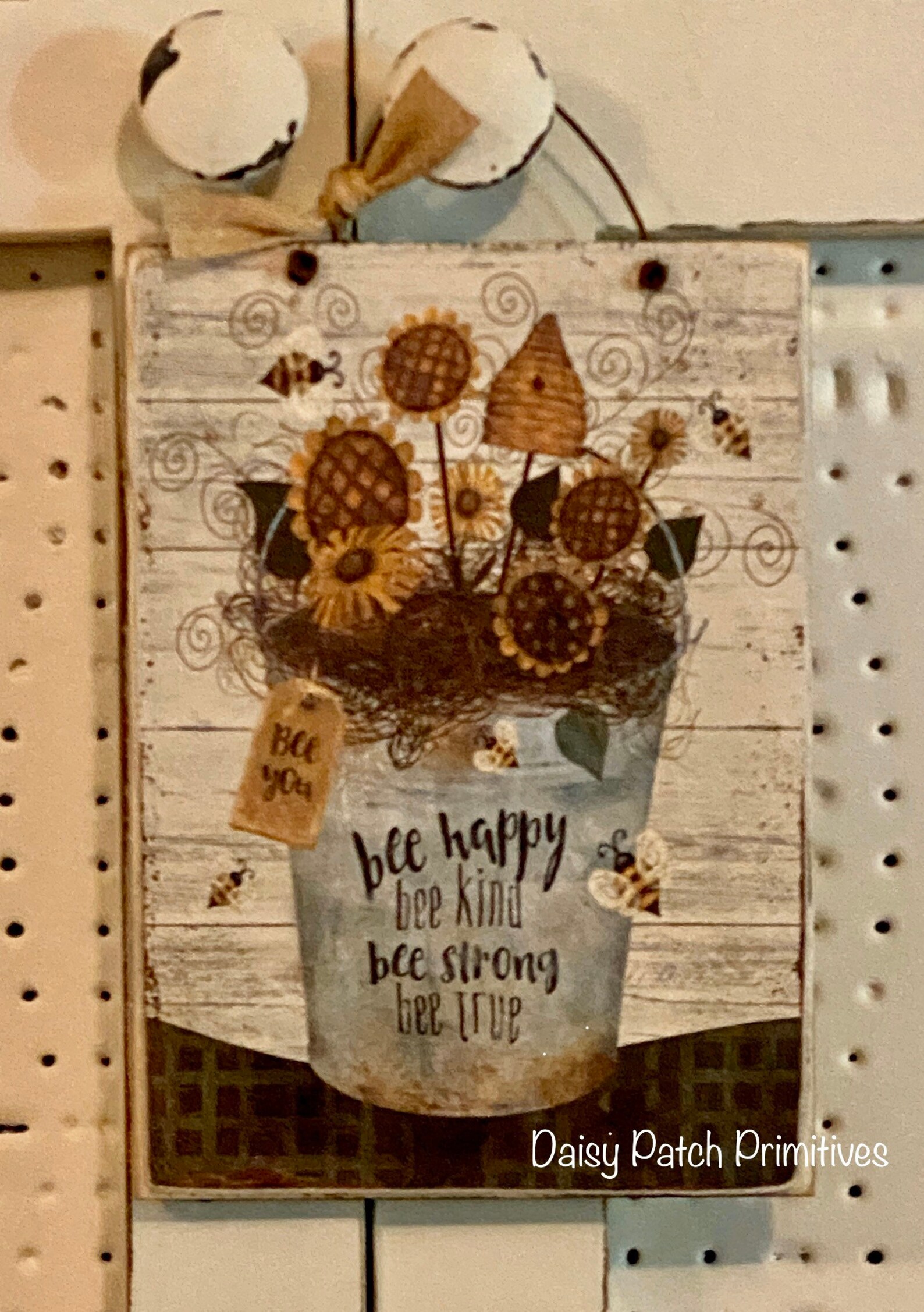 Primitive Peg Hanger Signprimitive Decorbee Decorsunflower - Etsy