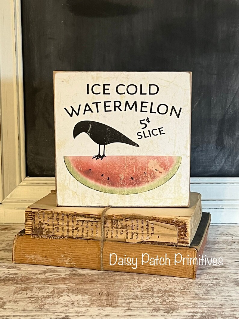 Primitive Watermelon Sign Ice Cold Watermelon Sign - Etsy