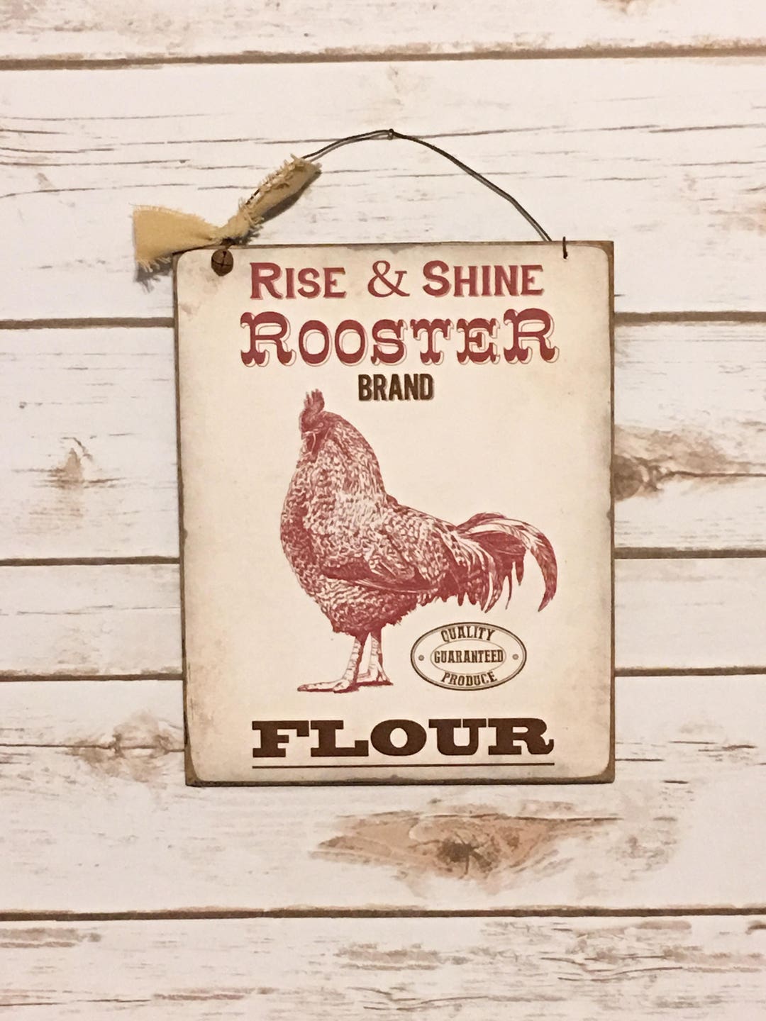 Rise & Shine Rooster Brand Flour Sign,rooster Decor,farmhouse Decor ...