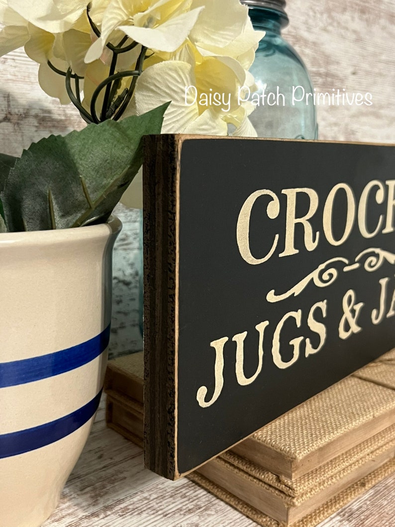 Crocks Jugs & Jars Sign: Primitive Kitchen Decor - Etsy