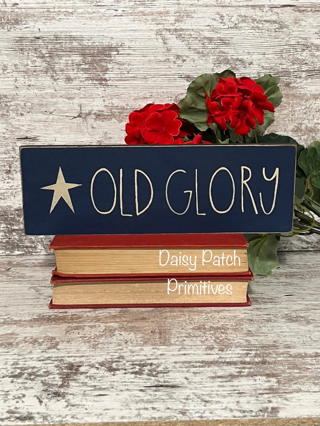 Primitive Old Glory Sign ~ Primitive Americana Sign ~ Primitive Shelf ...