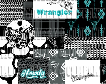 Black and White Checkered Western Seamless File | Digital Download Only ...