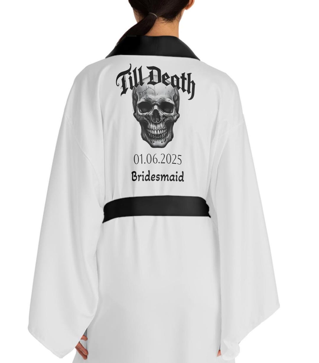 White Gothic Bridesmaid Robe, Gothic Bride, Gothic Bachelorette, Goth ...