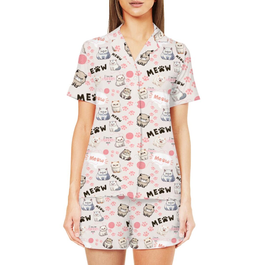 Angry Cat Pajamas, Funny Angry Cat, Pajamas Cat,women Cat Pajamas,cat ...