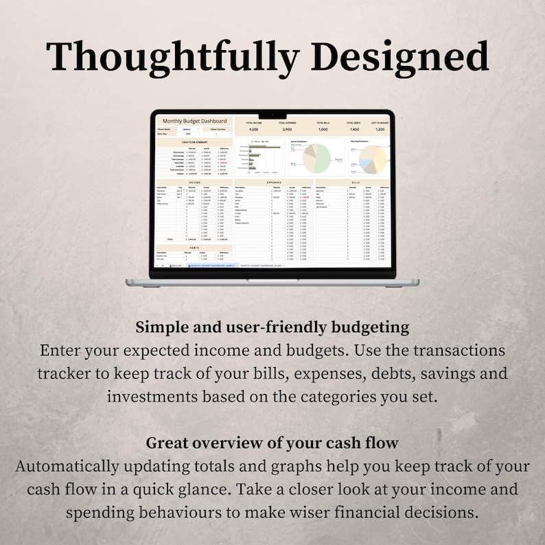 Monthly Budget Spreadsheet: Google Sheets Personal Finance Tracker ...