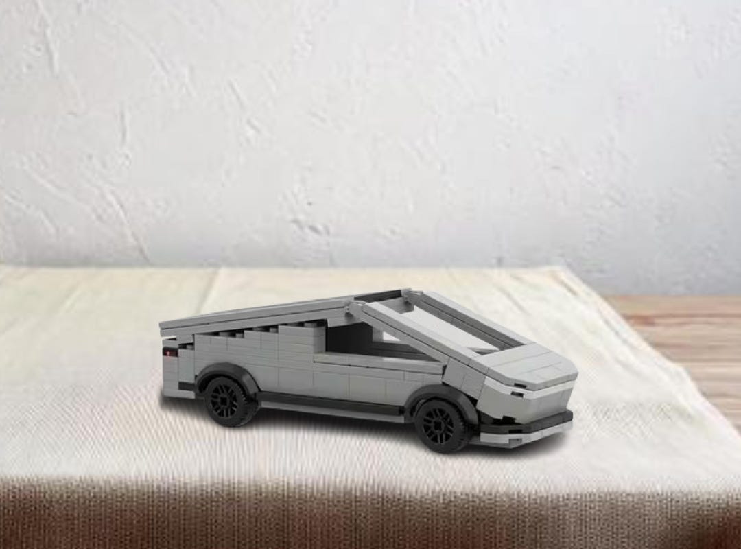Gray Tesla Cybertruck Model Car DIY Building Bricks Set Gift for Adults ...