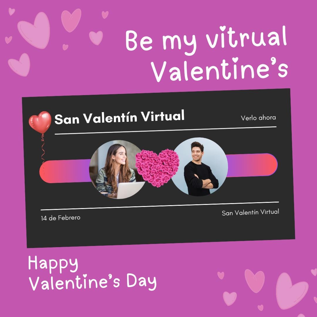Virtual Valentine's Day, Digital Valentine's Day Invitation, Virtual ...