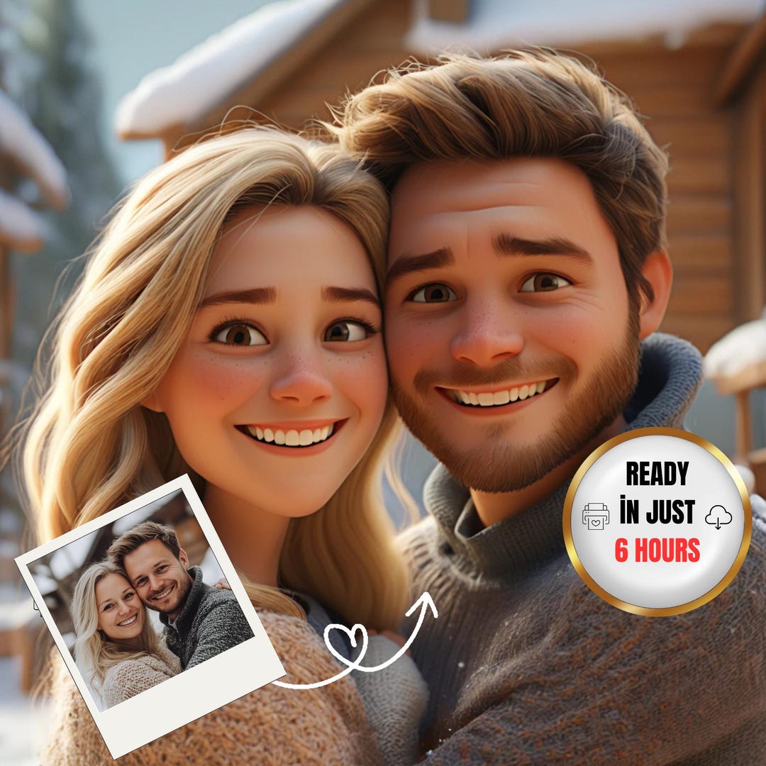 Couples' Portraits From Photo Cartoon Animation 3D Portrait Cartoon ...