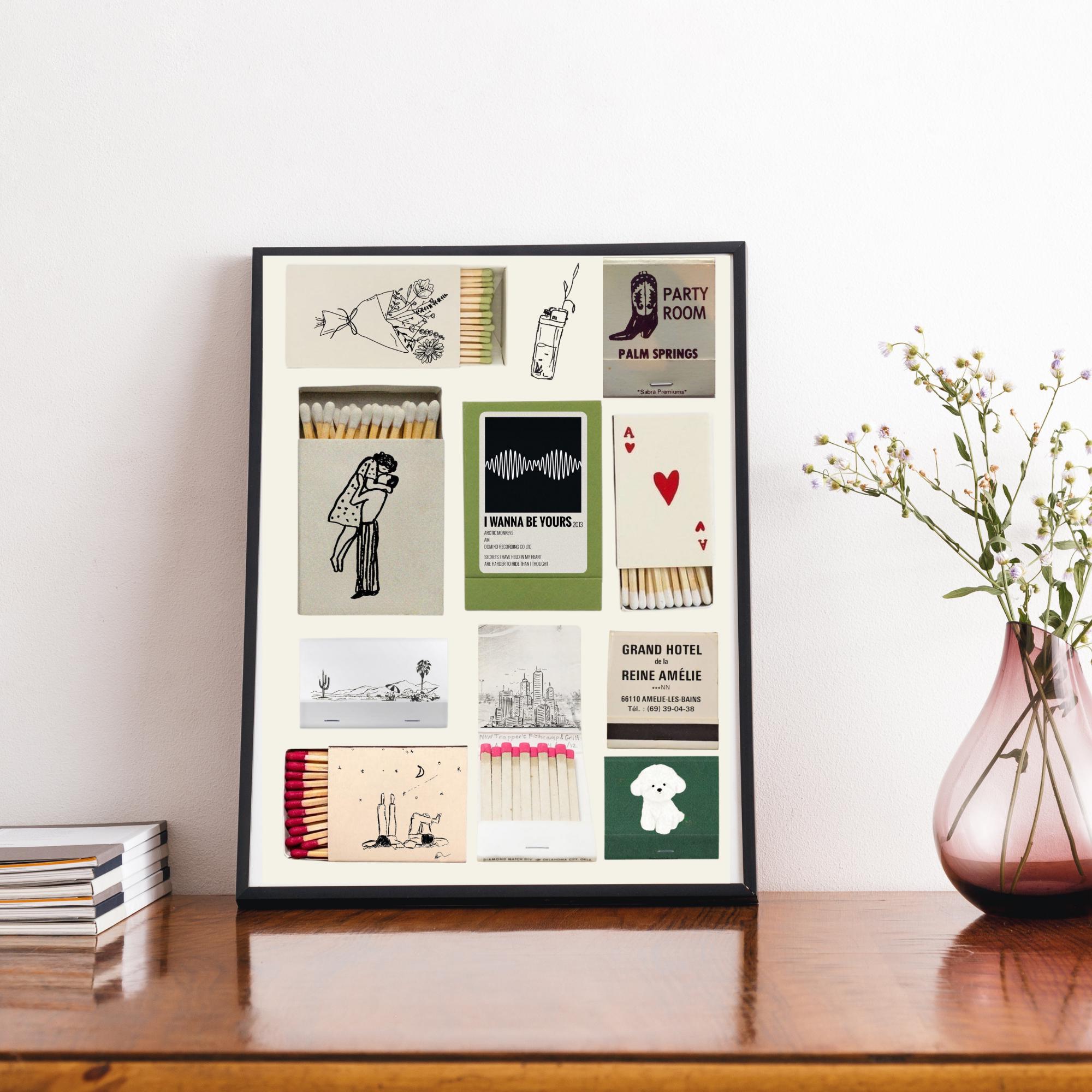 Custom Matchbox Art Matchbook Poster Personalized Matchbox Gift ...