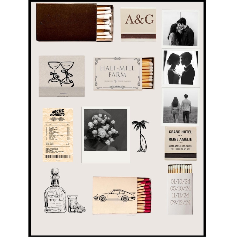 Custom Matchbox Art Matchbook Poster Personalized Matchbox Gift ...
