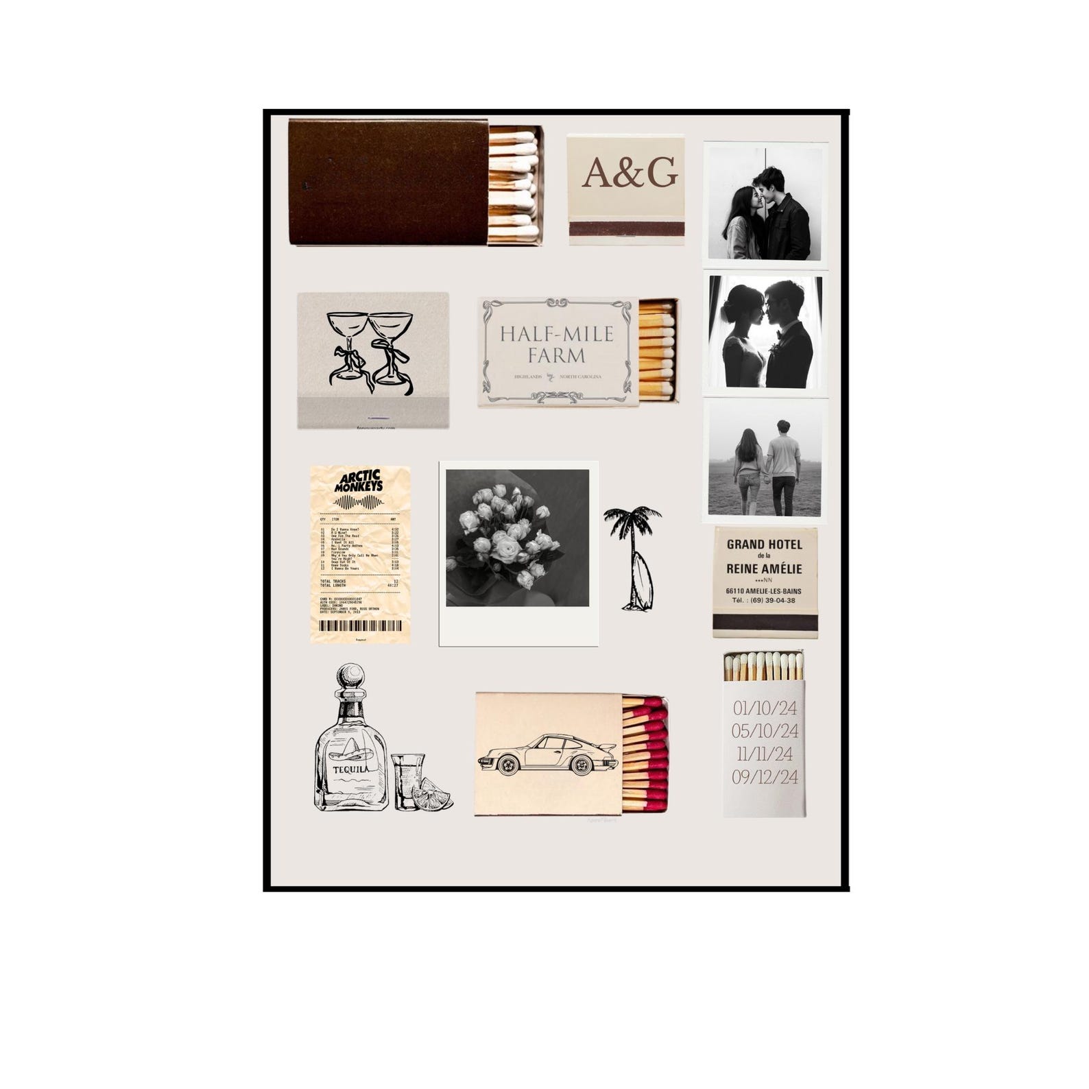 Blank Matchbook Template, Canva Template, Matchbox Art Print, Vintage ...