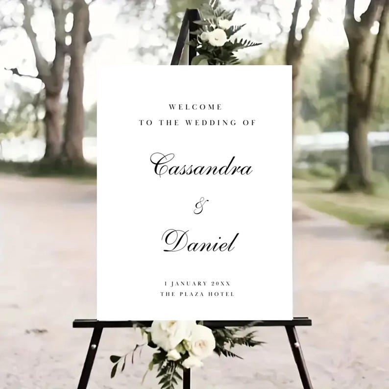 Classic & Traditional Wedding Welcome Sign – Fully Editable Template - Etsy
