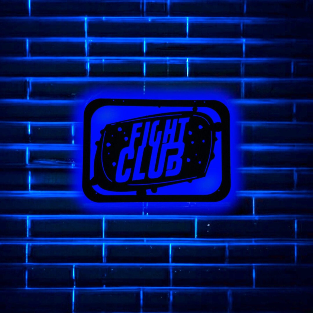 Fight Club Wood Wall Art With Led Light , Fight Club Room Decor ...