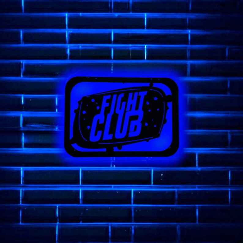 Fight Club Wood Wall Art With Led Light , Fight Club Room Decor ...