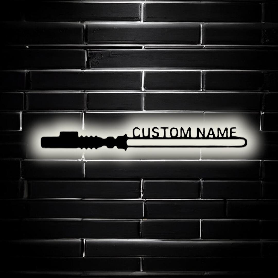 Starwars Lightsaber Nametag Wood Wall Art With Led Light , Valentine's ...