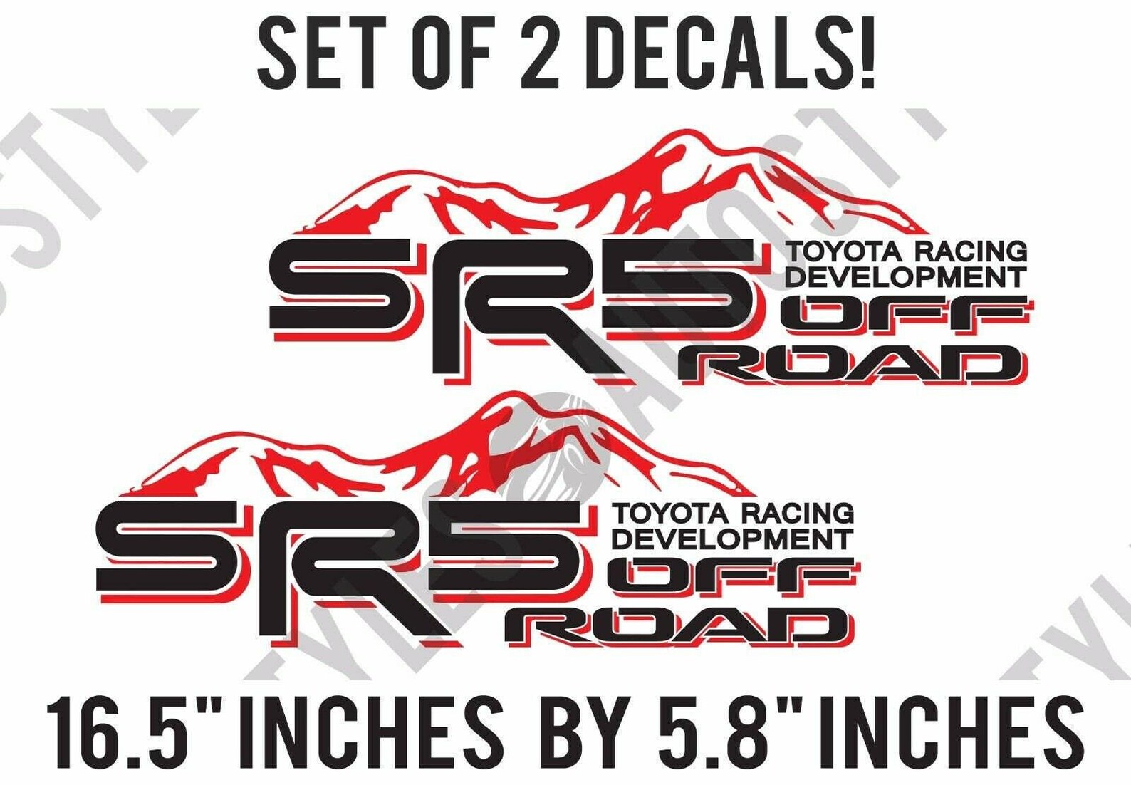 SR5 TRD off Road Decal Set: Red & Black Mountain Truck Stickers - Etsy