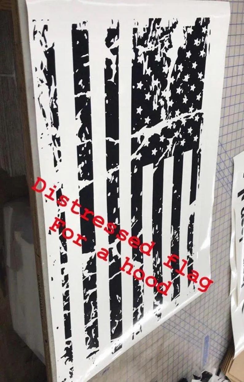 Distressed American Flag Car Hood Decal - Custom Vinyl - Etsy