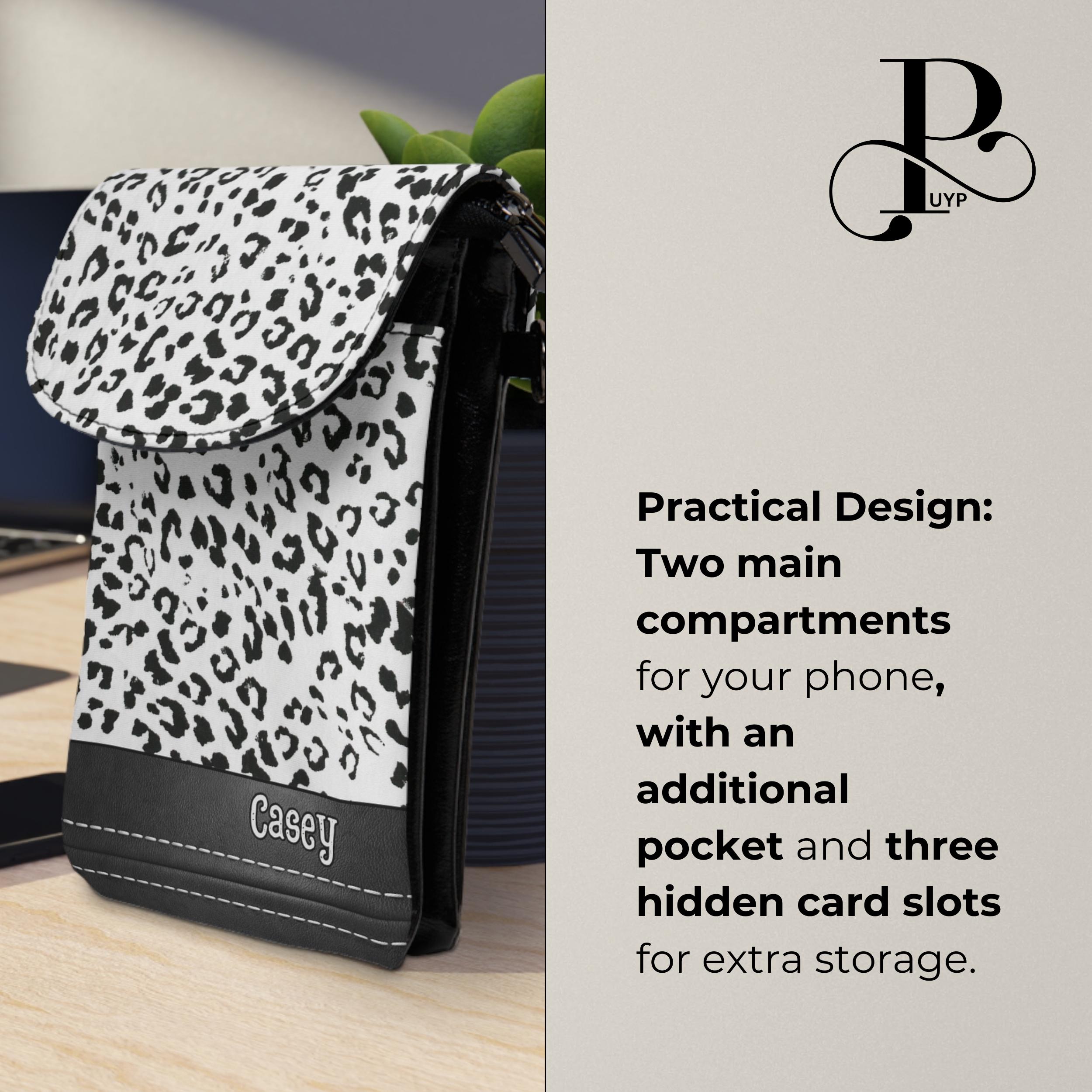 Custom Cheetah Cell Phone Wallet, Black White Print, Unique Gift ...