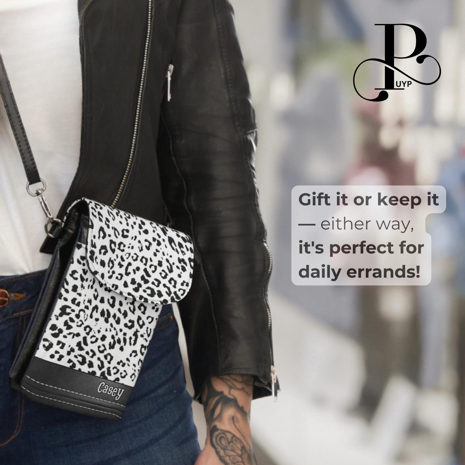 Custom Cheetah Cell Phone Wallet, Black White Print, Unique Gift ...