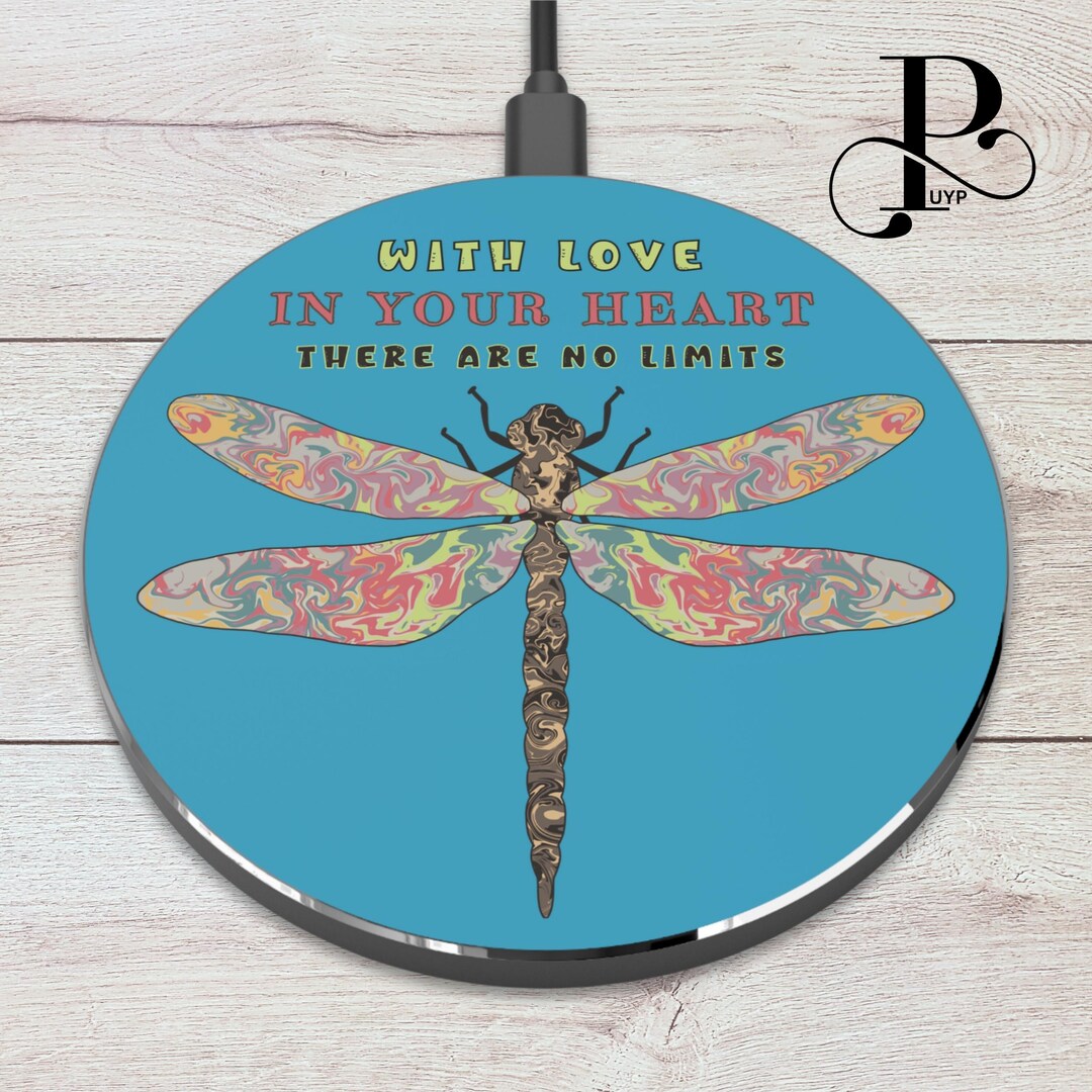 Dragonfly Wireless Charger, Cute Love Quote, Unique Motivational Gift ...