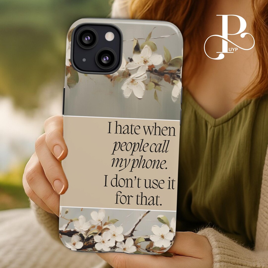 Funny Floral Phone Case, Cute Aesthetic Cherry Blossom Case, Introvert ...