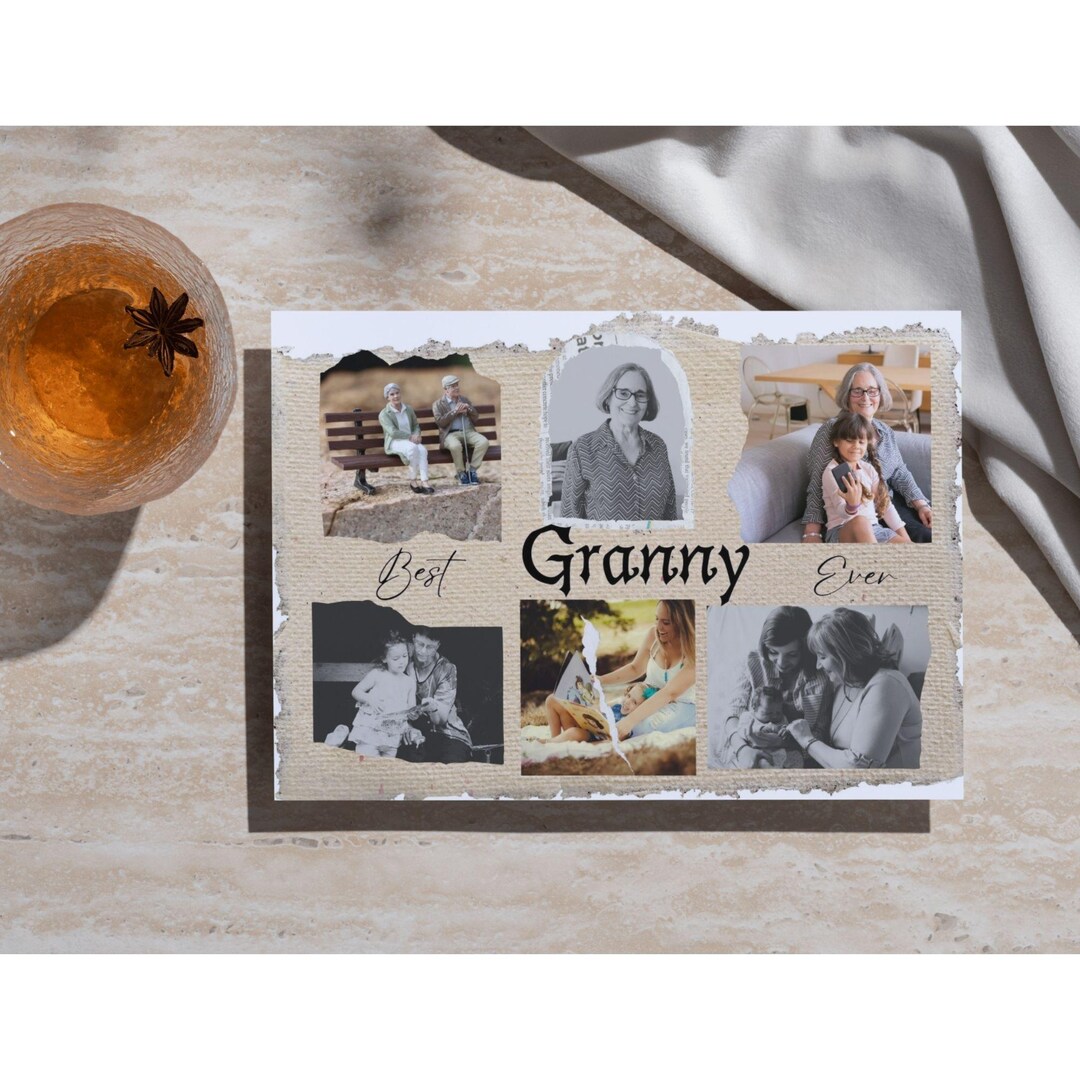 Grandma Photo Collage Medieval, Grandma Photo Frame, Personalized ...