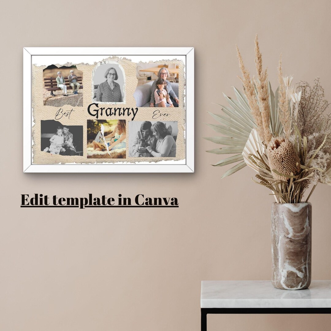 Grandma Photo Collage Medieval, Grandma Photo Frame, Personalized ...