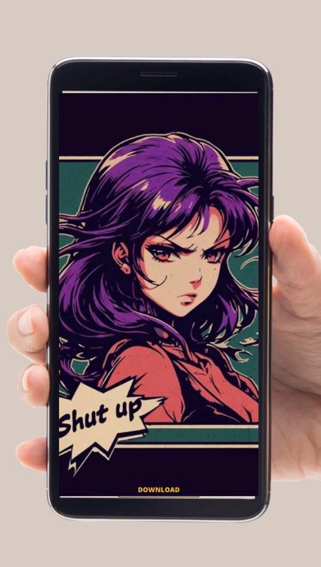 Anime Girl, Cute Girly Quote - Phone Wallpaper, Design Digital Art ...