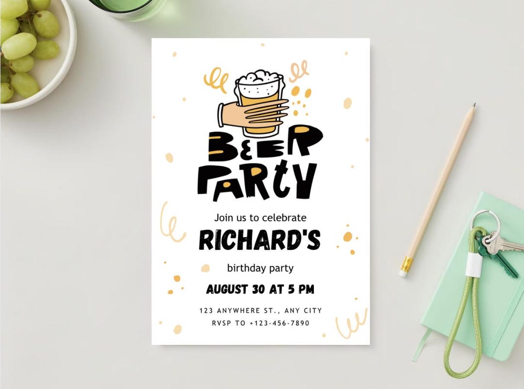 Adult Beer Invitation | Beer Tasting Party E-vite | Birthday & Brewery ...