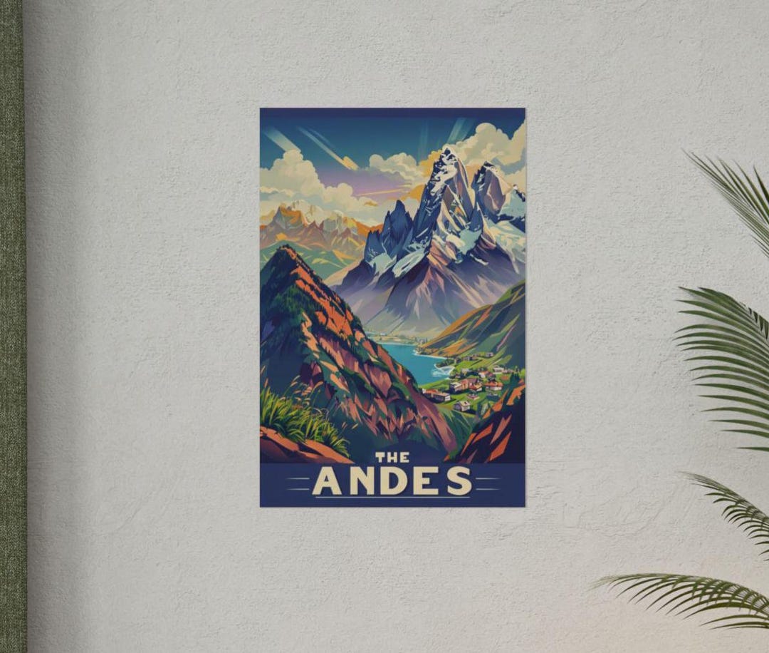 Andes Inspired Rolled Posters, Chile Bolivia Wall Art, Elegant Cuadro ...