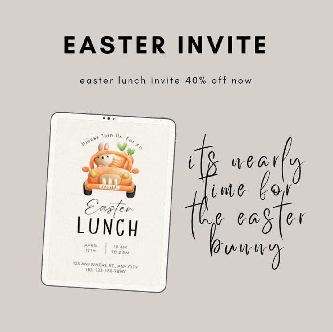 Editable Easter Lunch Invitation | Printable Spring Brunch Invite ...
