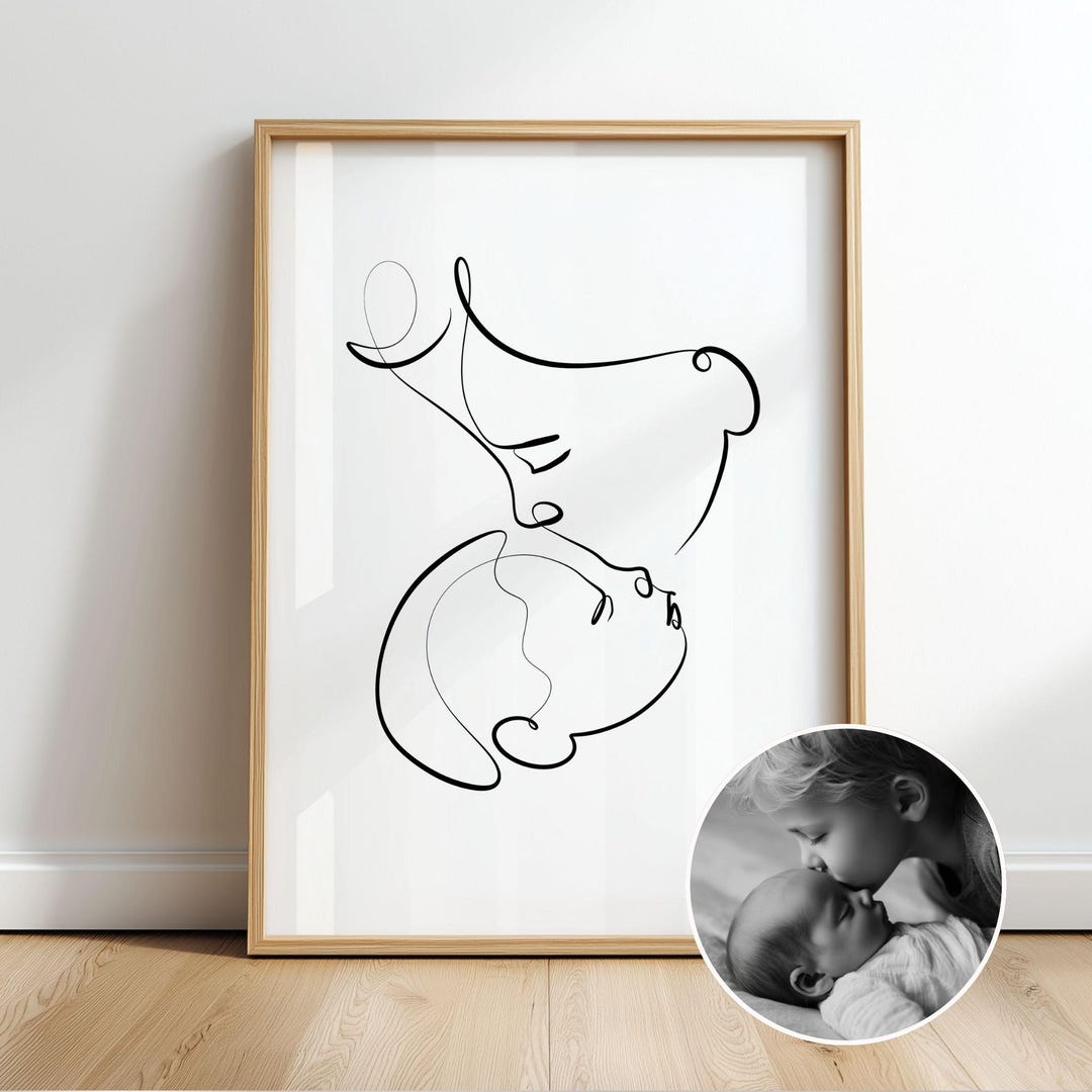 Custom One Line Portrait From Photo - Personalized Hand Drawn Line Art ...
