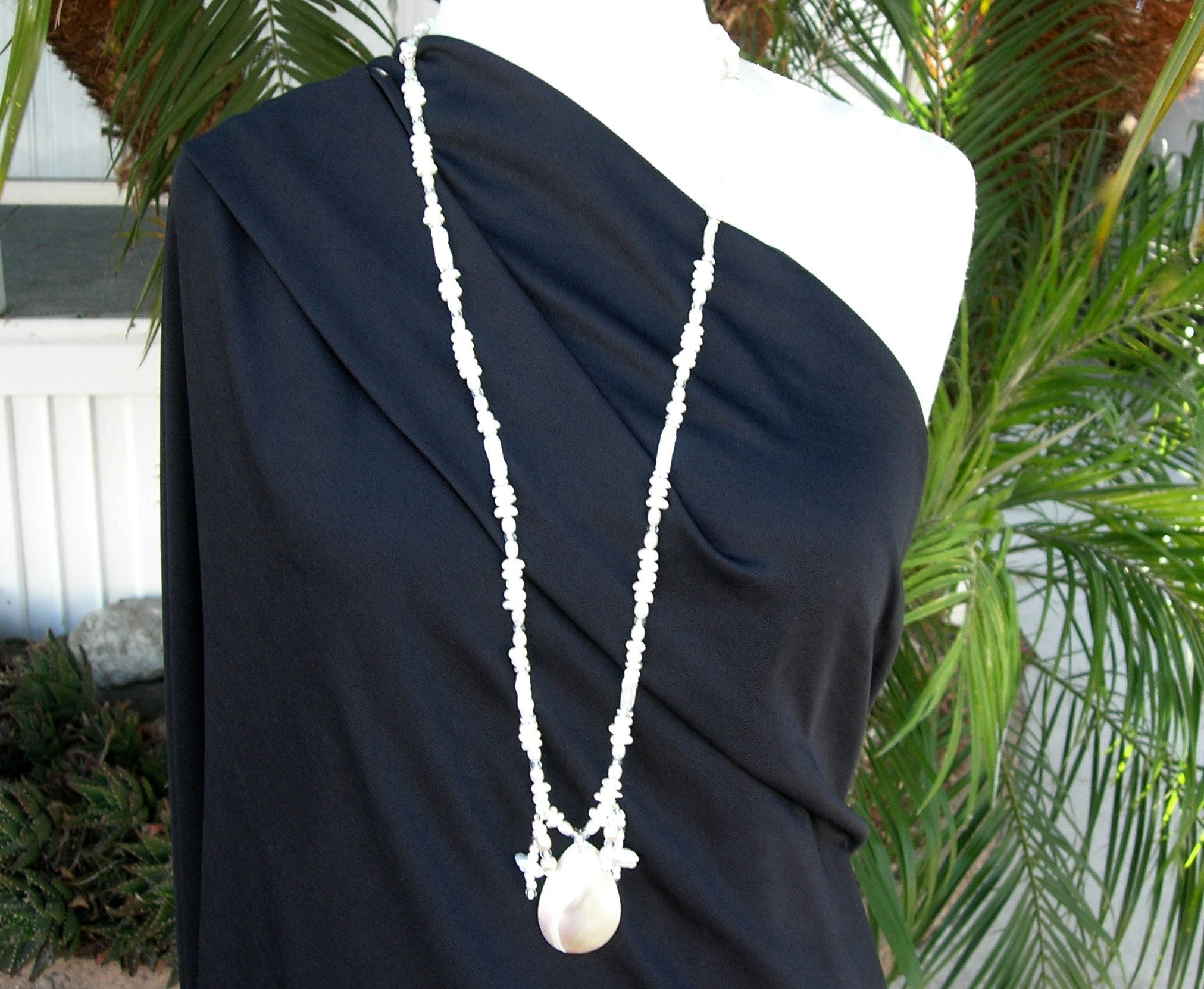 Nautilus Shell Pendant Pearls & Rhinestones Antique Majorca - Etsy