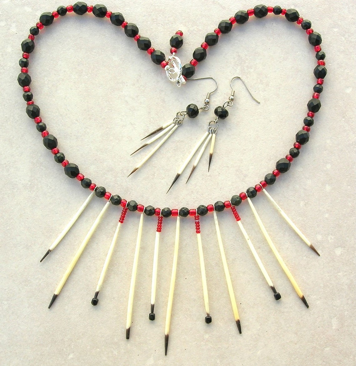 Unisex Porcupine Quill Necklace Set Native American-inspired - Etsy