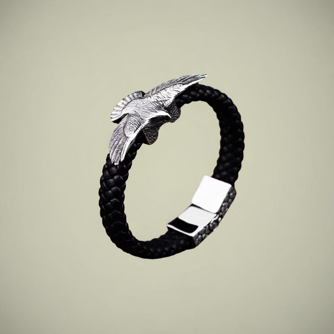 Men’s Eagle Bracelet, Titanium Steel Eagle Bangle, Biker Punk Jewelry ...