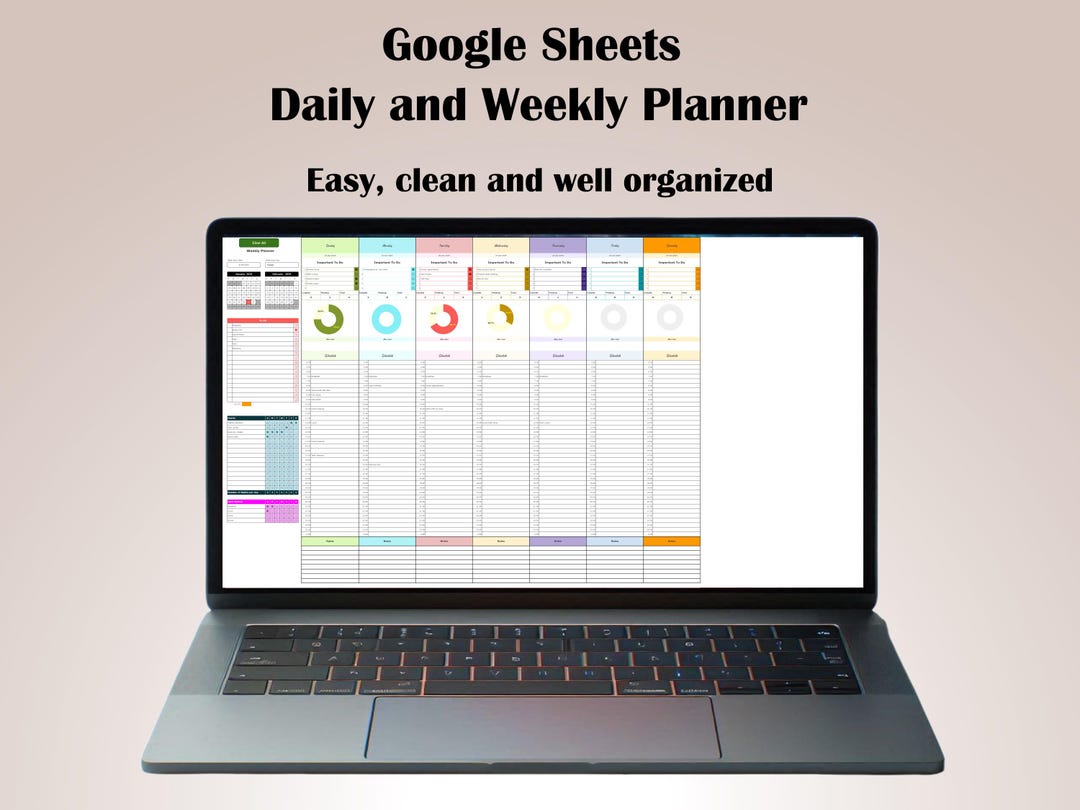 Google Sheets Weekly and Daily Planner, Task Tracker, To-do List, Habit ...
