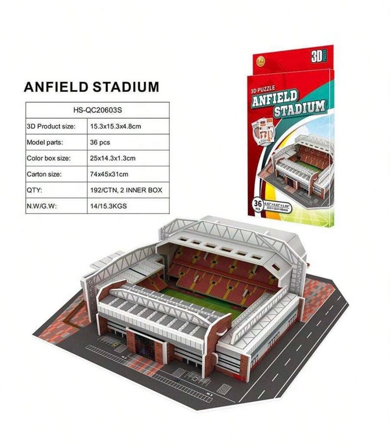 DIY Anfield Liverpool Stadium Small-size 3D Paper Model Puzzle - Etsy
