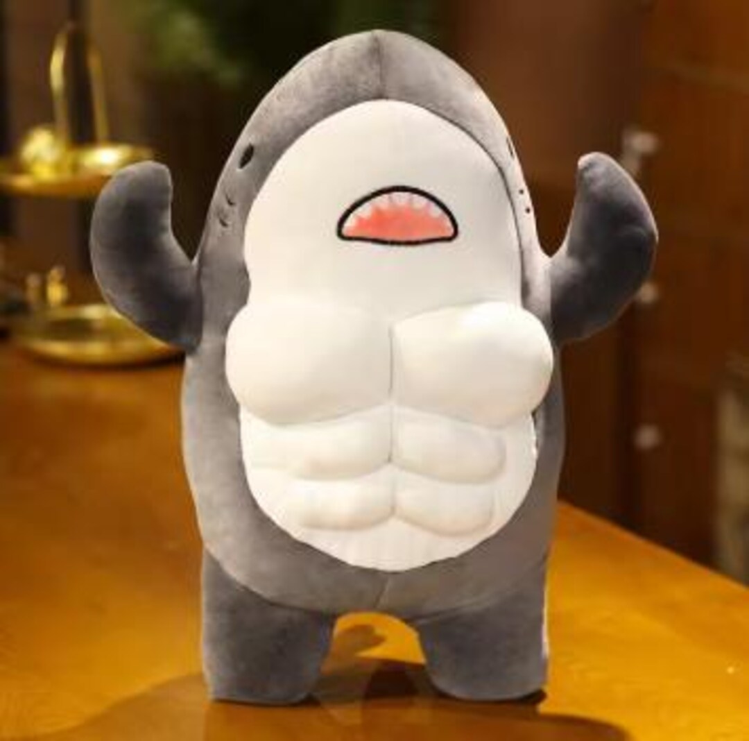 35cm Muscle Shark Plush Toy – Funny & Unique Stuffed Animal - Etsy