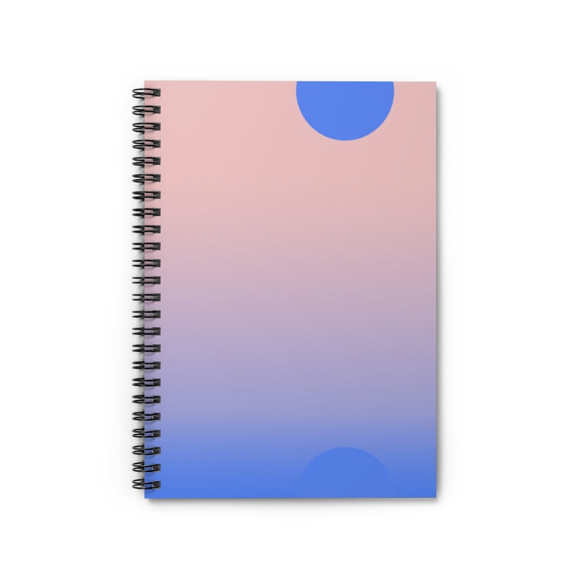 Spiral Notebook, Pink Blush, Blue, Ombre, Sunset, Moonrise, Stylish ...