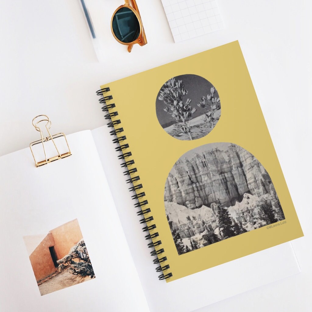 Minimal Desert Sun Boho Modern Aesthetic Yellow Notebook - Etsy
