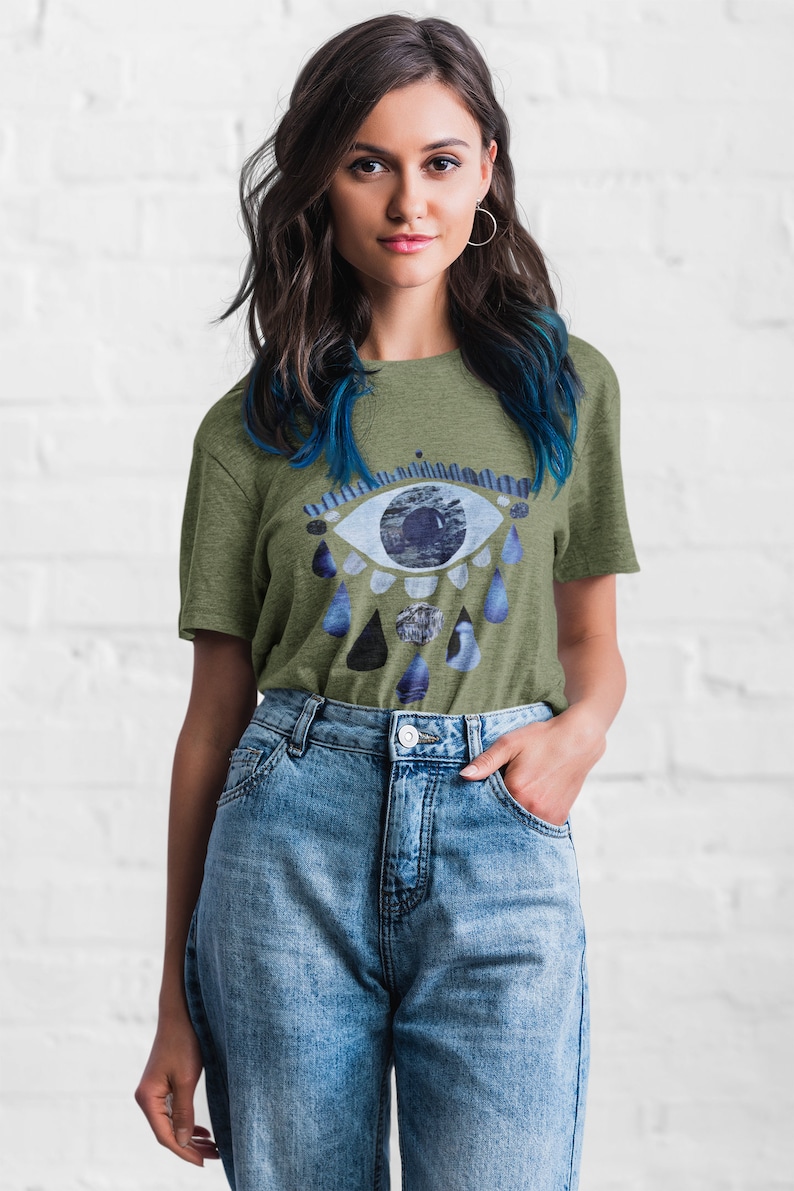 Evil Eye Crying Tears of Joy Bohemian Modern Protection Symbol Boho ...